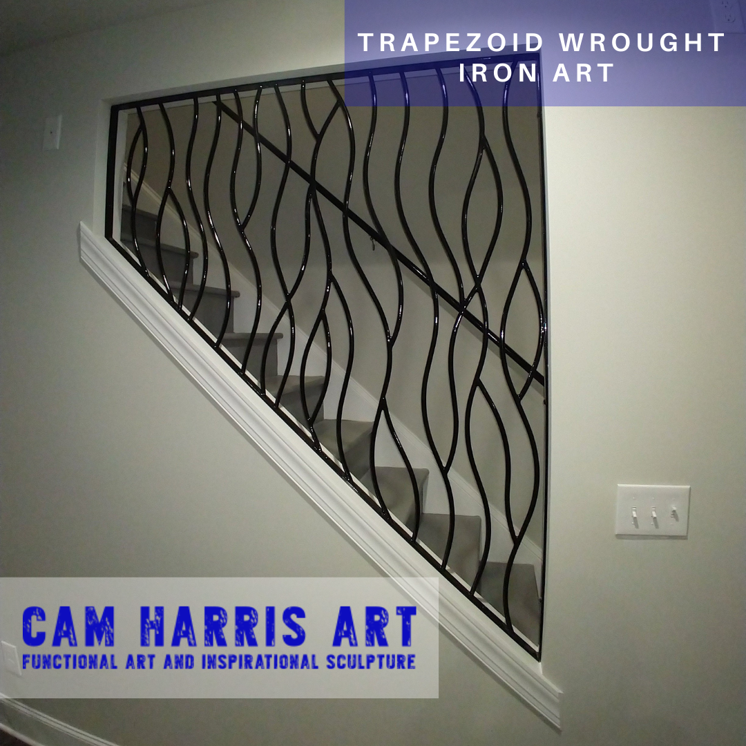 Trapezoid Wrought Iron Art - Hand Sculpted Art By Cam Harris
